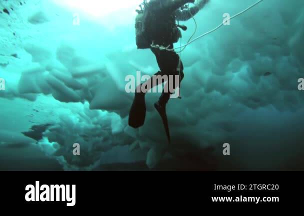 Scuba diving in Arctic at geographic North Pole Stock Video Footage - Alamy