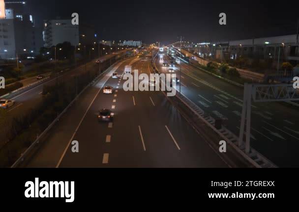 Tokyo Night Metropolitan Expressway Gulf Line Bayshore 2022 Stock Video ...