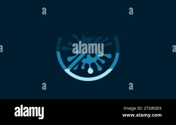 White Stop virus, bacteria, germs and microbe icon isolated on blue background. Antibacterial ...