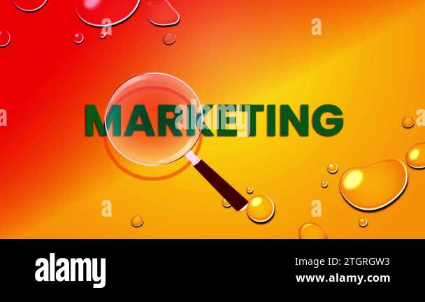 Typography word MARKETING creative animated motion graphic design with ...