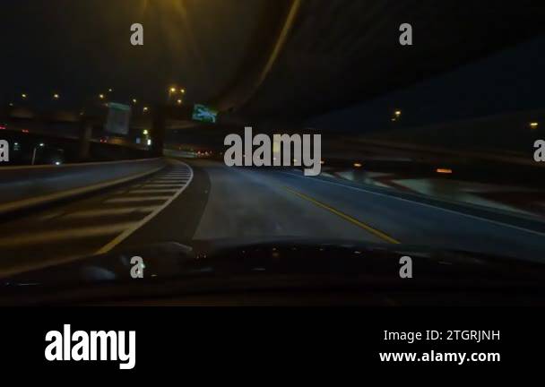 Tokyo Metropolitan Expressway Car driving Night View Japan shutoko ...