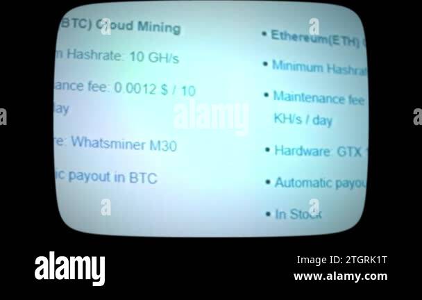 Cryptocurrency mining on a computer screen. The algorithm of the ...