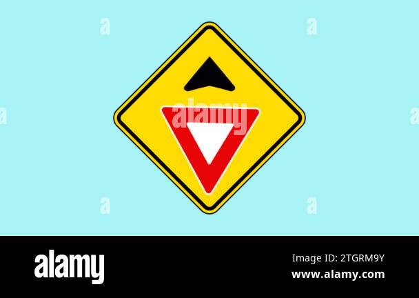Arrow yield sign icon Stock Videos & Footage - HD and 4K Video Clips ...