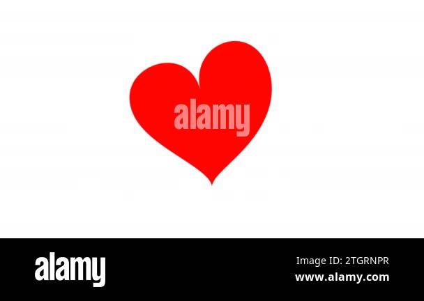 Red-colored heart shape dancing isolated in white background 4K 60FPS ...
