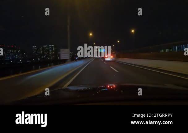 Tokyo Metropolitan Expressway Car driving Night View Japan shutoko ...