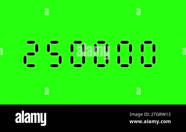 Countdown from zero to one million on a green background Stock Video ...