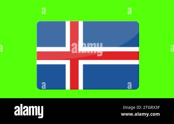 The national flag of Iceland appearing on the green screen Stock Video ...