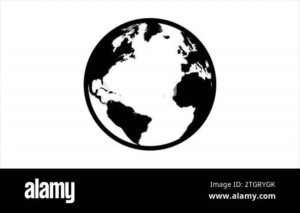 Globe Icon 360. Earth rotating 360 degrees. Highly detailed world ...