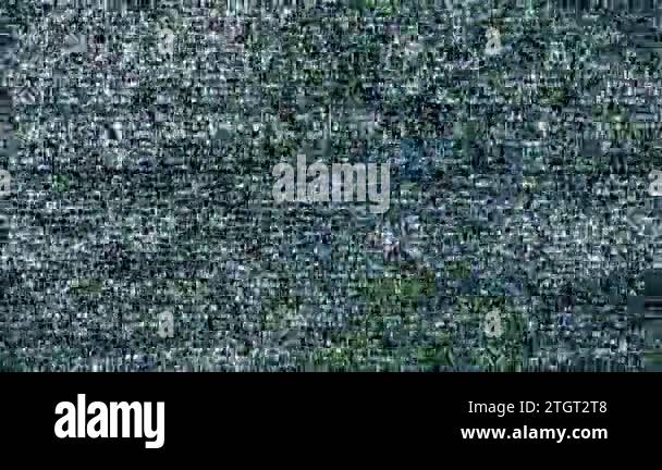 Damaged TV technology background, glitch and broadcast failure ...