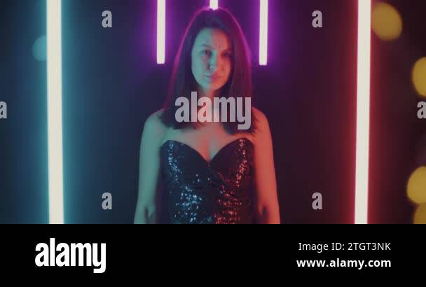 Slow motion portrait of annoyed young woman showing Enough hand gesture ...