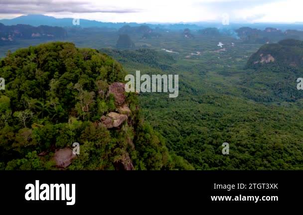 Dragon Crest mountain Krabi Thailand, a rock that overhangs the abyss ...
