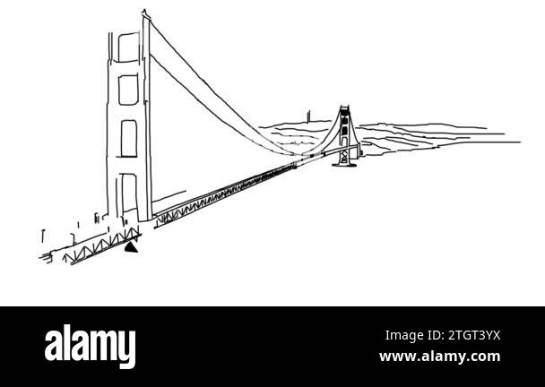 Golden gate bridge silhouette vector Stock Videos & Footage - HD and 4K ...