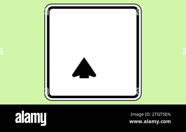 This is an animated No Right Turn road sign, having the black arrow ...