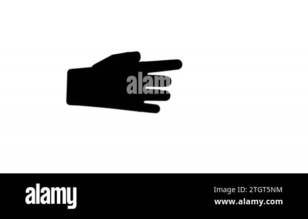 Cartoon graphic human hand animation. Showing forefinger. Turn to the ...