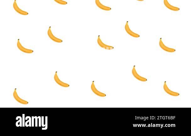 Bananas raining on white screen and green screen 4k animation for ...