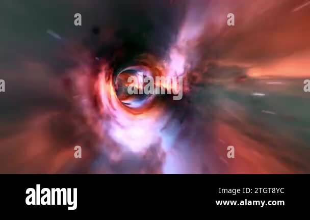 Abstract loop hyperspace glow tunnel wormhole background. Space travel ...