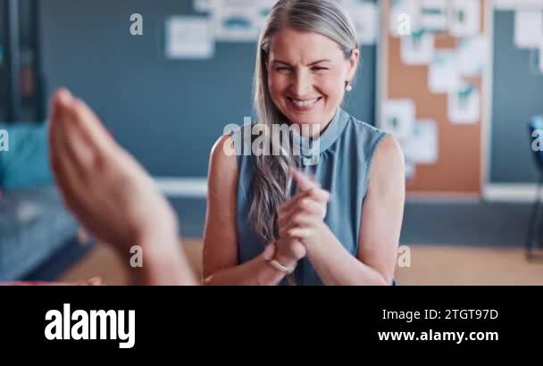 Applause, high five and business people in meeting for success in ...