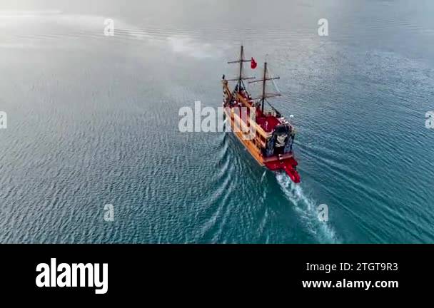 Pirate Harbor Lighthouse in the port awesome view Stock Video Footage ...