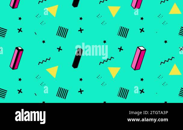 3D rotating boxes animated in turquoise background, collection trendy ...