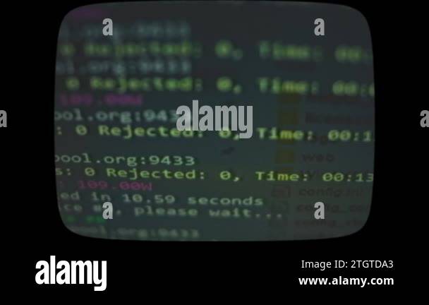 Cryptocurrency mining on a computer screen. The algorithm of the ...