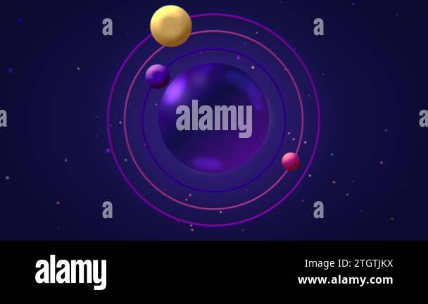 A Purple Planet In Deep Space With Three Moons, Planets Of The Solar ...