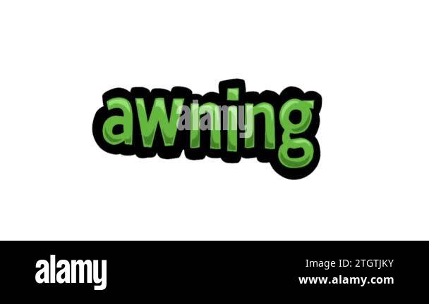 White screen animation video written AWNING Stock Video Footage - Alamy