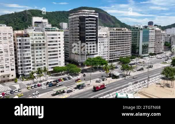Coast Buildings At Copacabana Beach In Rio De Janeiro Brazil. Travel ...