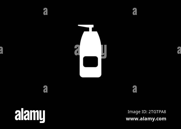 White picture of liquid soap on a black background. bottle of liquid ...