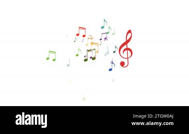 Musical note streaming up in melody with composer. Musical Notes Flying ...