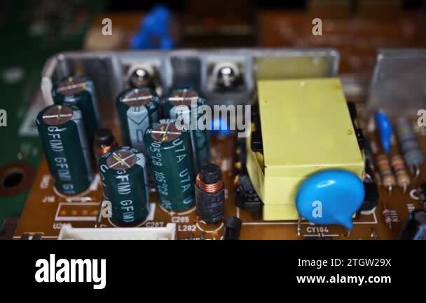 Movement of a view from left to right along the capacitors and ...
