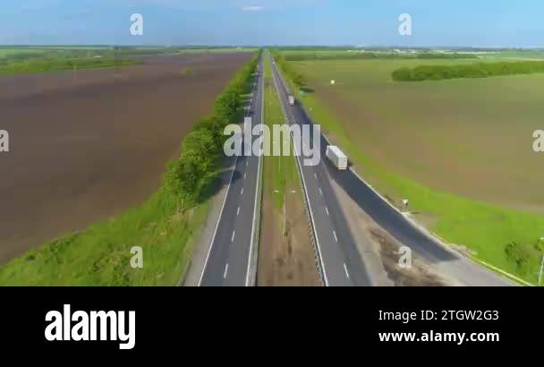 European road. Crossing roads. Two highways intersect and become one ...