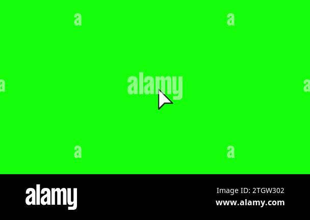 Pointer arrow cursor clicking. Mouse click symbol with circle on Green Screen Chroma key. 7 ...