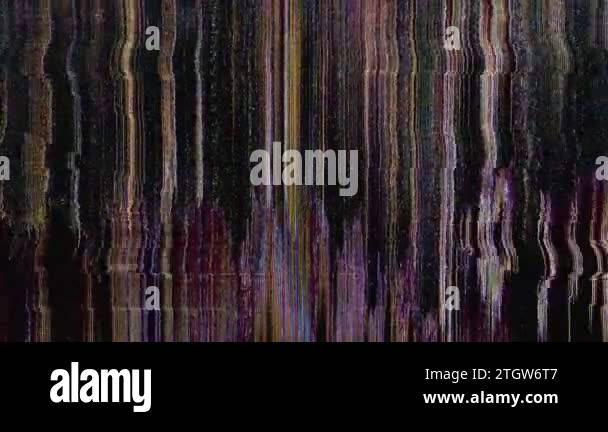 Static distortion texture. VHS glitch noise. Signal error. Purple ...