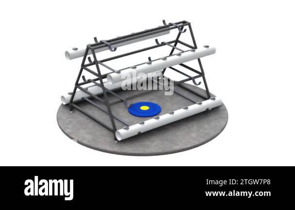Nutrient film technique (NTF) Hydroponic system. 3d animation of ...