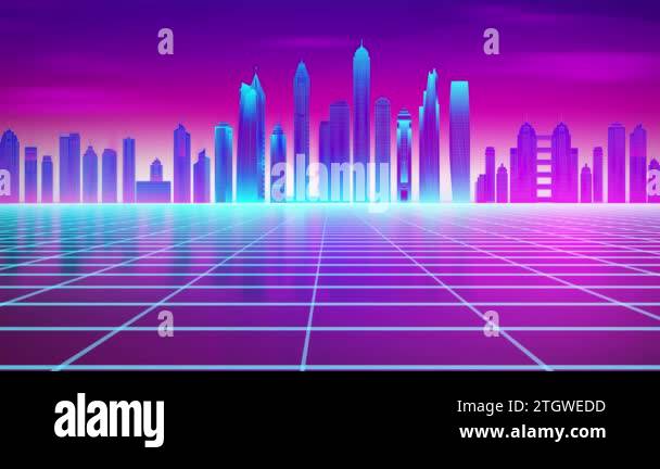 Retro wave background 80s. City 80s future retro synth illustration ...
