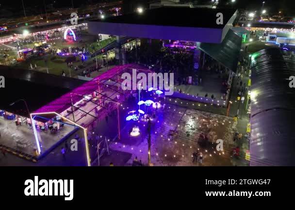 Sungai Nibong, Penang, Malaysia - Dec 16 2022: Aerial view people visit ...