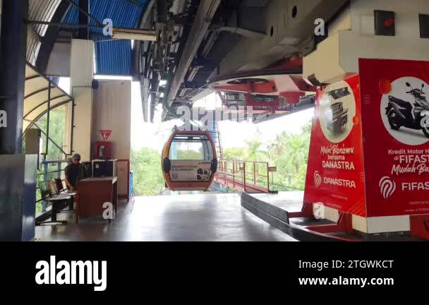 JAKARTA, INDONESIA in November 2022. Cable car or commonly called the ...