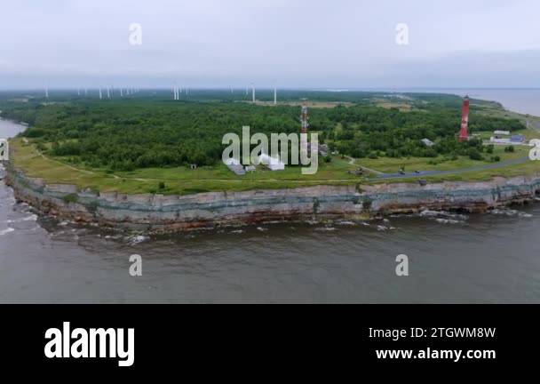 Beautiful limestone cliff at the top of the Pakri peninsula. Coastal ...
