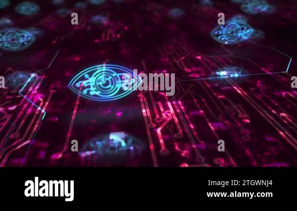 Cyber eye espionage big brother hacking spy and intelligence symbol ...