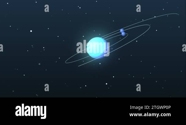Generic solar system. Planets orbiting a blue star. Cartoon style ...