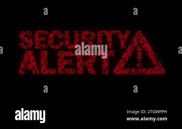 Classic animated Security Alert message with Warning Sign with animated ...
