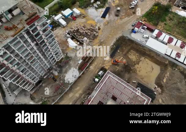 Construction site in a residential building at the final stage of ...