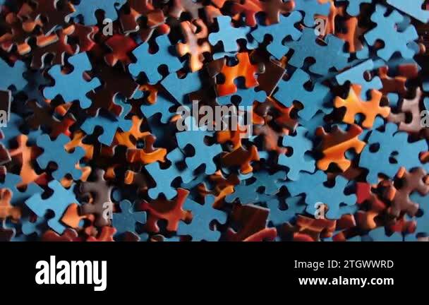 Background of Colored Puzzle Pieces that Rotating Counterclockwise ...