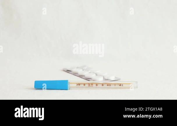 Some empty, full and used medicine blisters pack falling down over ...