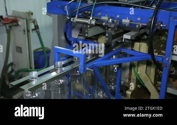 Production of plastic bottles.Automatic system. The production of ...