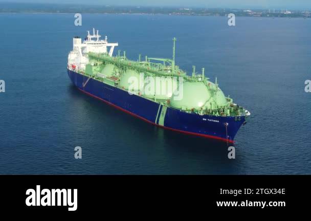 LNG Carrier BW Tatiana Anchored at Acajutla roads. LNG BW Tatiana. FSRU ...