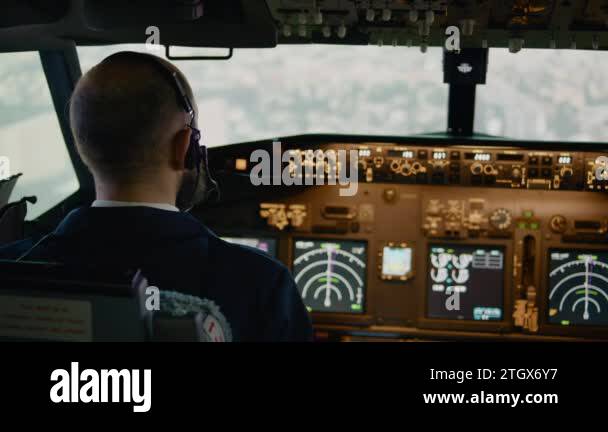 Airplane pilot flying aircraft fixing altitude and longitude level ... Airplane pilot flying aircraft fixing altitude and longitude level ...