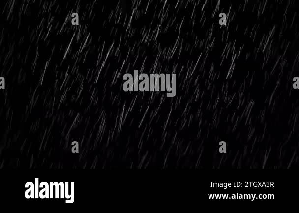Rain drops falling. Seamlesly loop 4K animation isolated on black ...