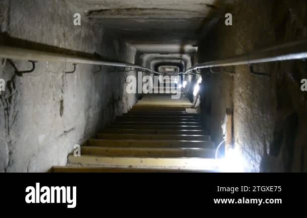 Details of the interior passages of The Bent Pyramid of king Sneferu, A ...