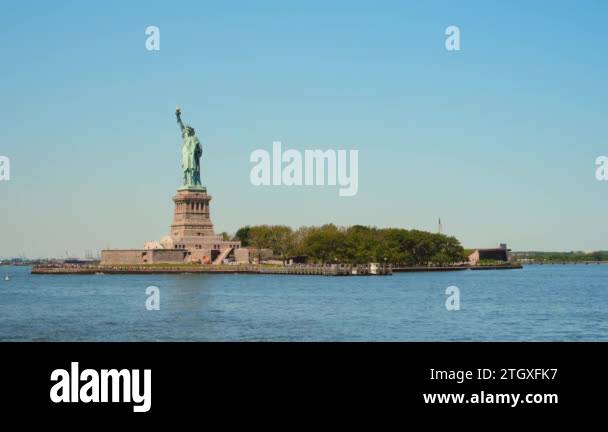 Iconic Statue of Liberty, New York Harbor. Famous Landmark. Symbol of ...